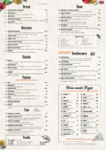 Menu - Restaurante Paparazzi